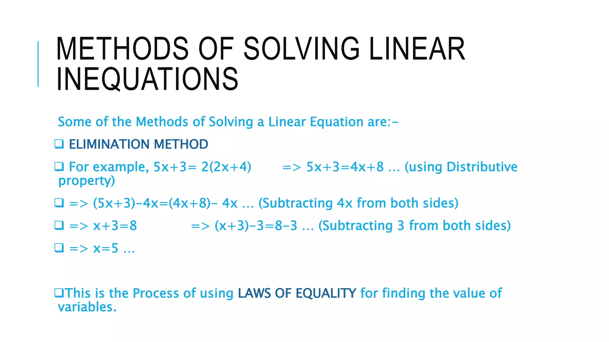 Linear equations in 1 variable | PPTX