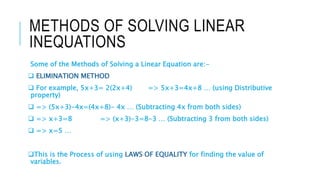 Linear equations in 1 variable | PPTX | Physics | Science