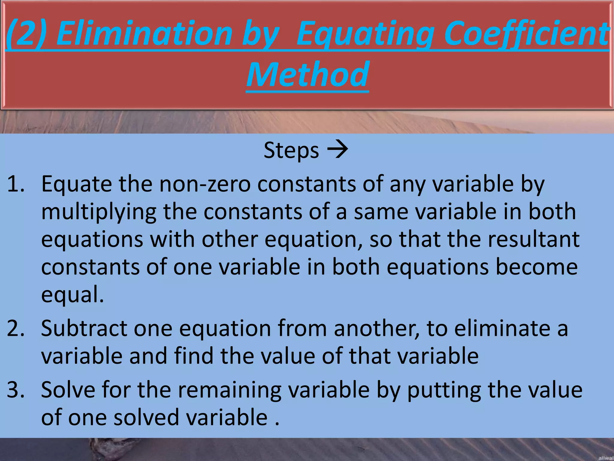 Linear equations in 2 variables | PPTX