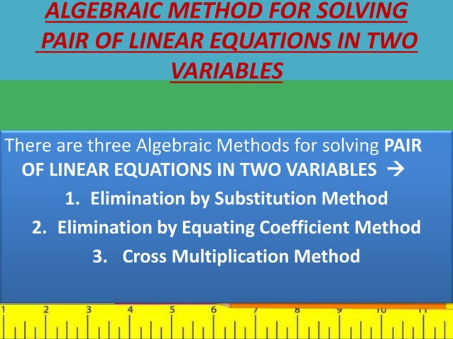 Linear equations in 2 variables | PPTX