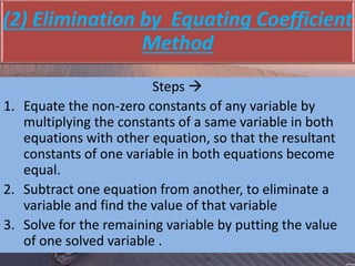 Linear equations in 2 variables | PPTX