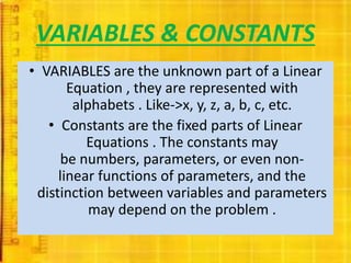 Linear equations in 2 variables | PPTX