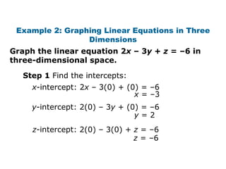 Linear equations in 3 d | PPT