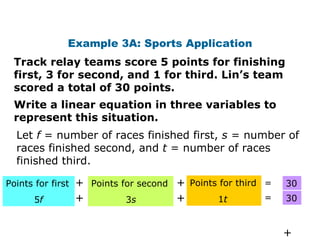 Linear equations in 3 d | PPT