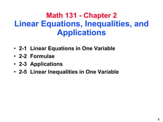 Linear equations inequalities and applications | PPT