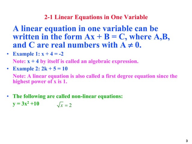 Linear equations inequalities and applications | PPT
