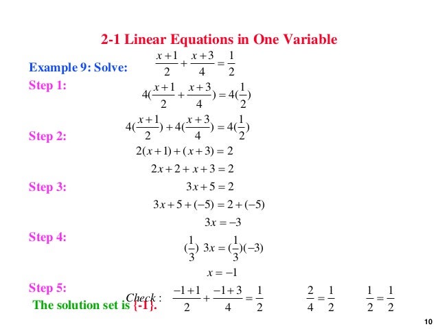 Linear Equation Examples