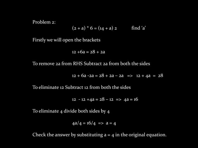 Linear equations in one variable | PPTX