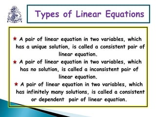 Linear equations in two variables | PPT