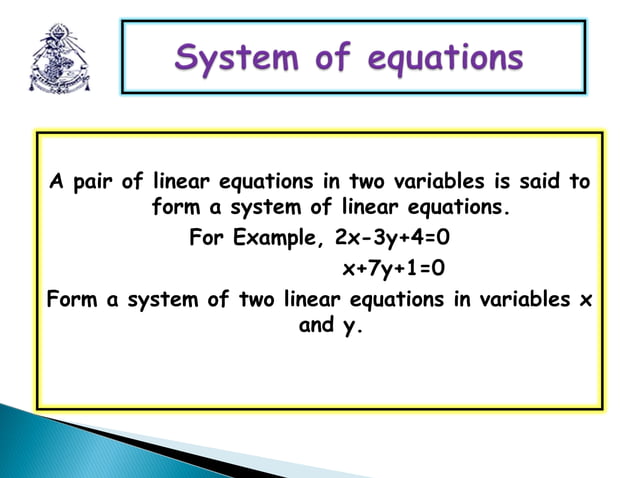 Linear equations in two variables | PPT