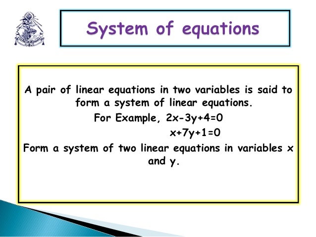 Linear equations in two variables