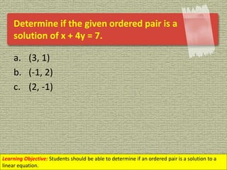 Linear Equations in Two Variables | PDF