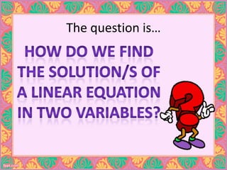 Linear Equations in Two Variables | PDF