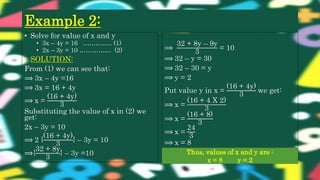Linear equations in Two variables | PPT