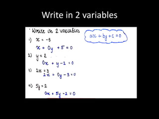 Linear equations in two variables class 9 CBSE | PDF