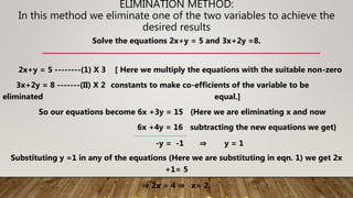 Linear equations in two variables | PPTX
