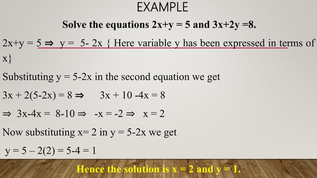 Linear equations in two variables | PPTX