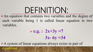 Linear equations in two variables | PPTX