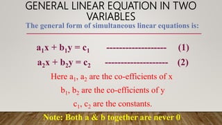 Linear equations in two variables | PPTX