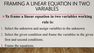 Linear equations in two variables | PPTX
