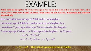 Linear equations in two variables | PPTX