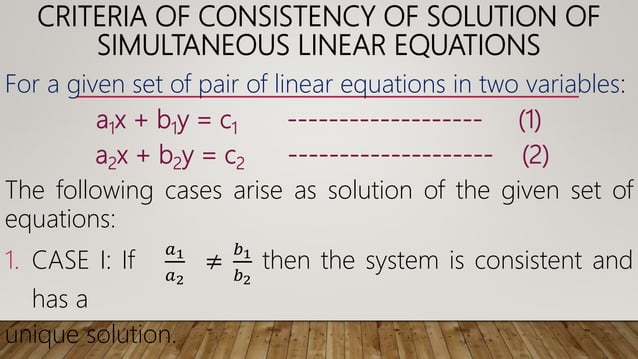 Linear equations in two variables | PPTX