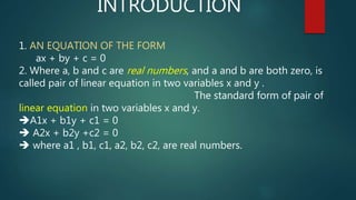 Linear equations in two variables | PPT