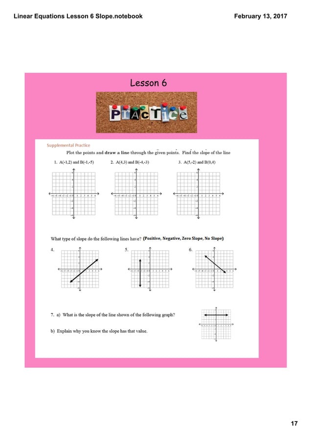 Linear equations lesson 6 slope | PDF | Geology | Science