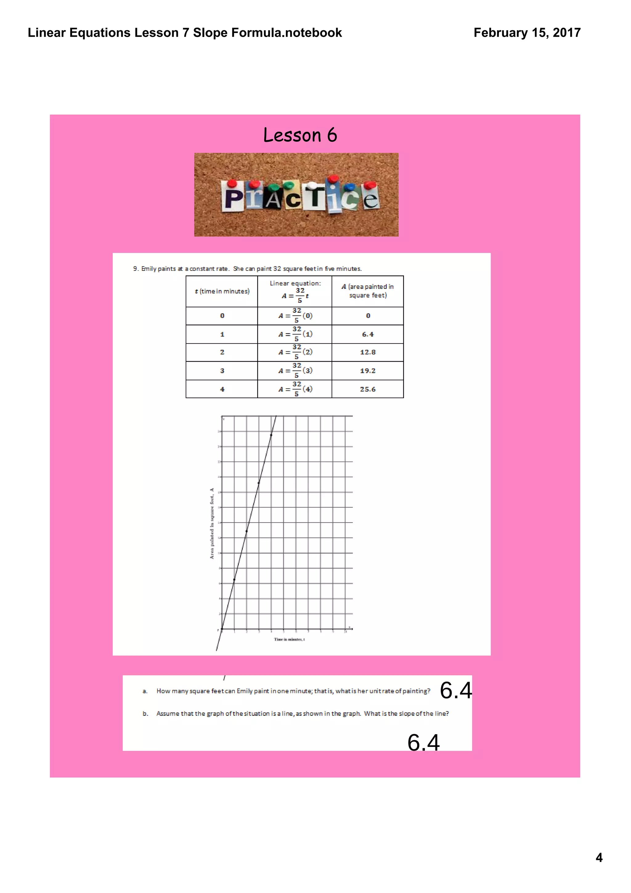 Linear equations lesson 7 slope formula | PDF