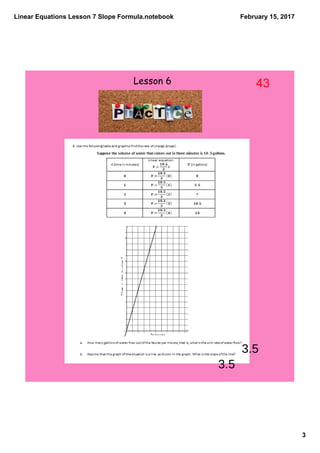 Linear equations lesson 7 slope formula | PDF