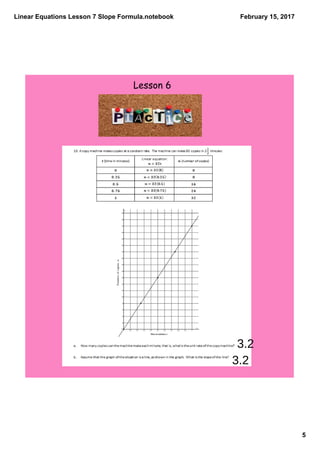 Linear equations lesson 7 slope formula | PDF