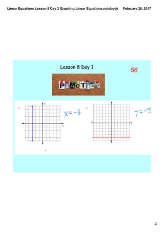 Linear equations lesson 8 day 2 graphing linear equations | PDF
