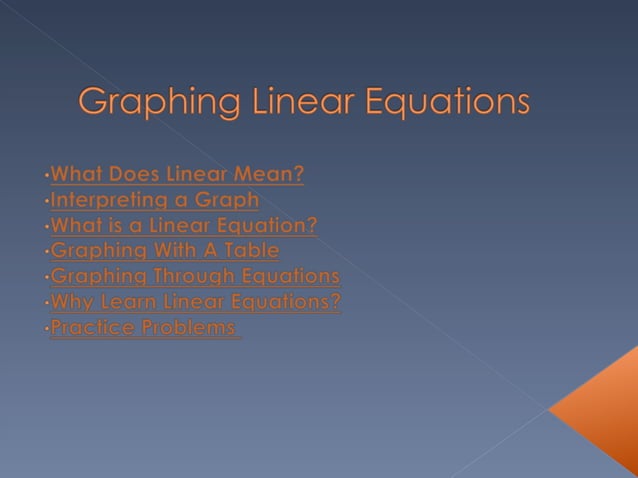 Linear Equations Ppt | PPT