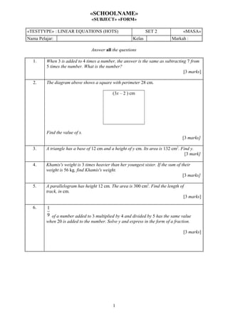 Linear Equations | DOC