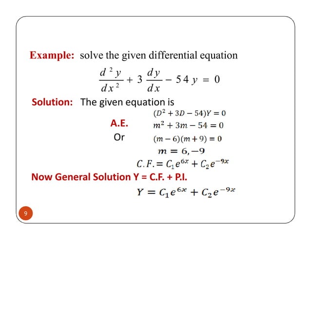Linear Equation with constant coefficient.pptx | Free Download Linear Equation with constant coefficient.pptx | Free Download