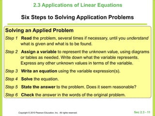 Linear Equation Word Problem Complete.ppt