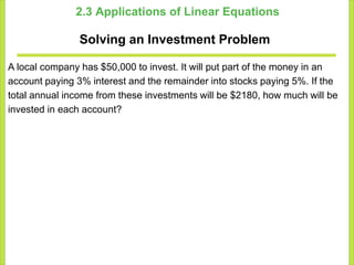 Linear Equation Word Problem Complete.ppt