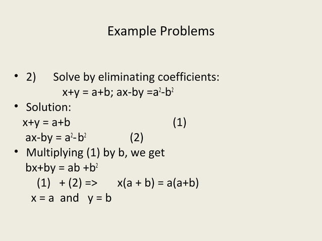 CLASS X MATHS LINEAR EQUATIONS | PPT