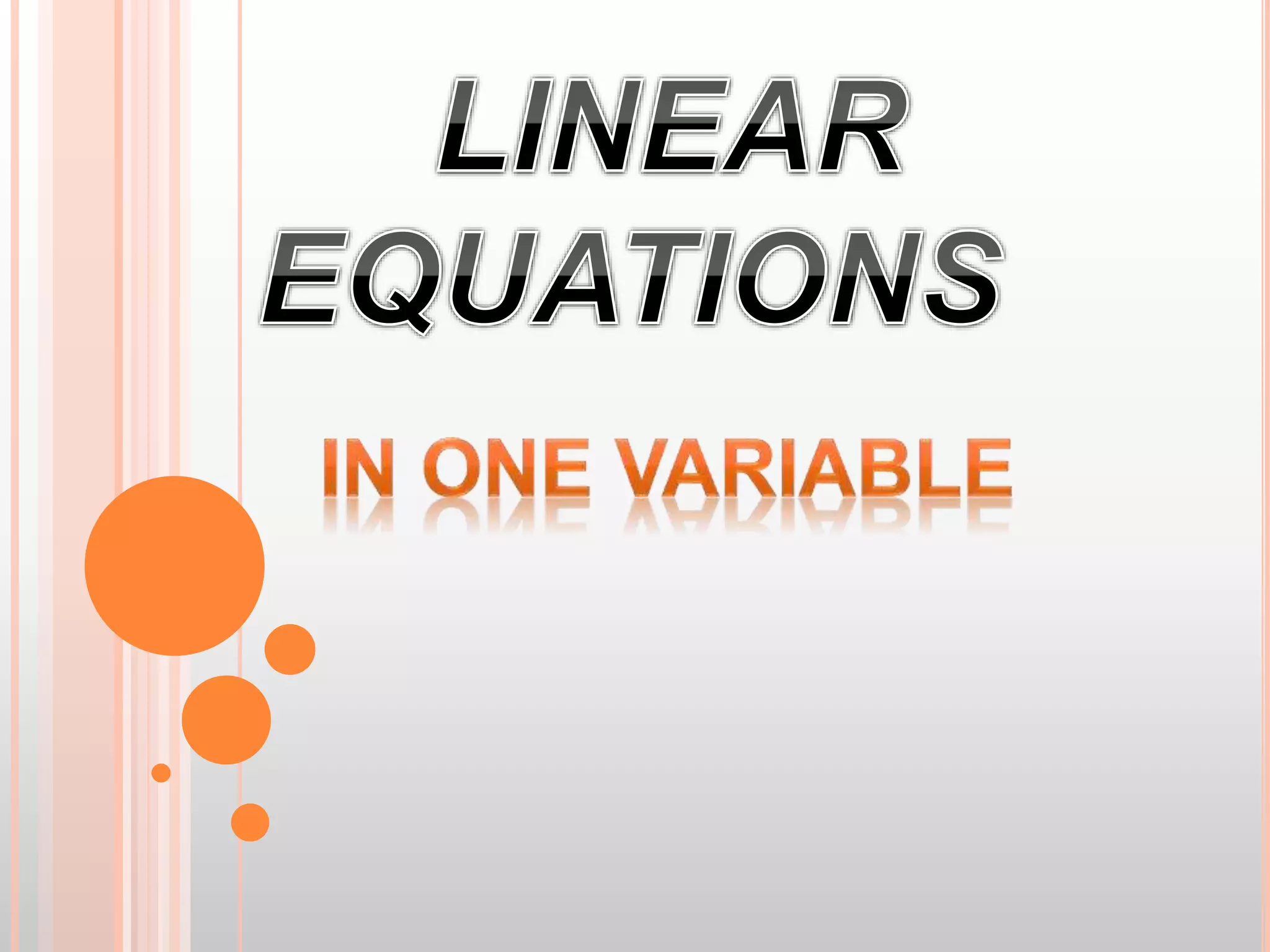 Linear equtions with one variable | PPT
