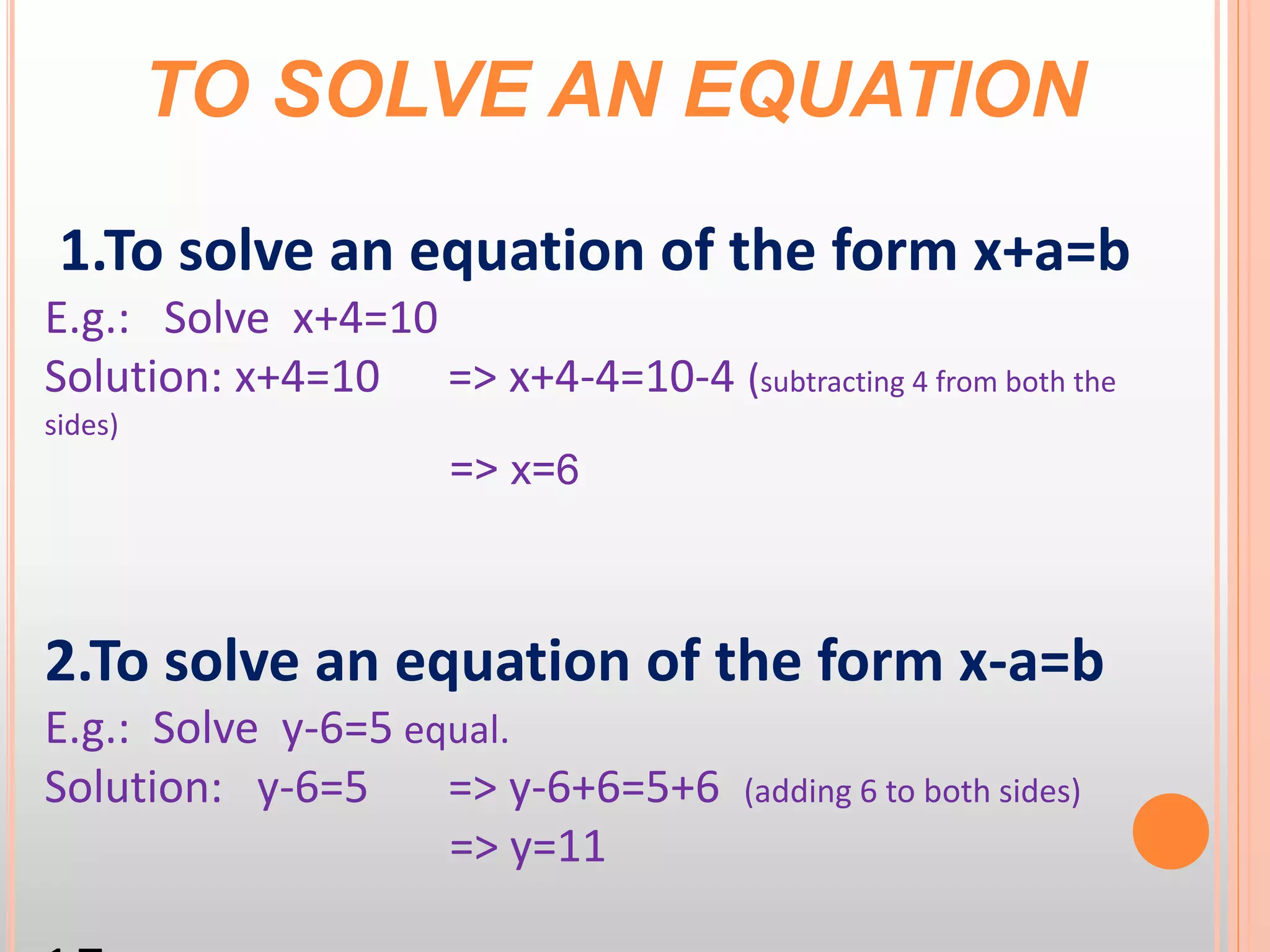 Linear equtions with one variable | PPTX