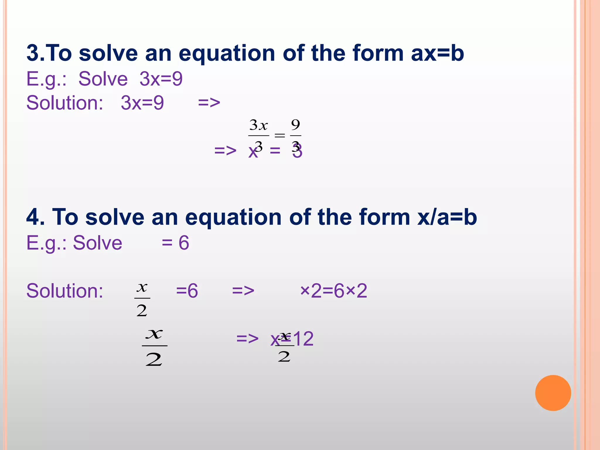 Linear equtions with one variable | PPTX