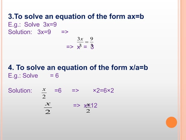 Linear equtions with one variable | PPTX