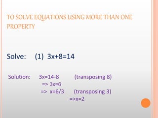 Linear equtions with one variable | PPTX