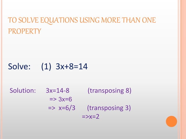 Linear equtions with one variable | PPTX