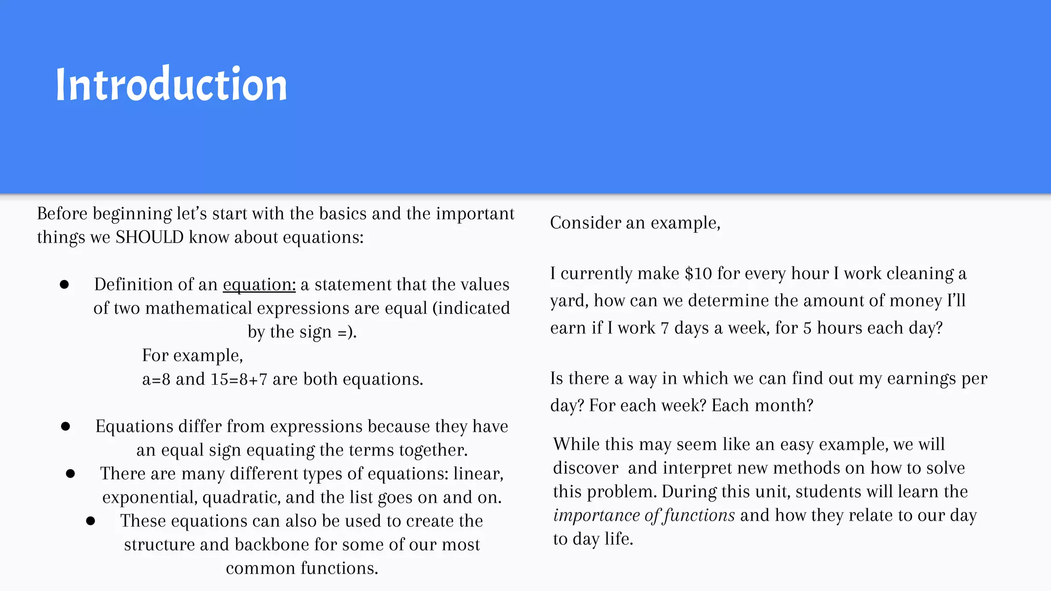 Linear And Exponential Equationsfunctions Ppt
