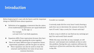 Linear & Exponential Equations/Functions | PPT | Free Download