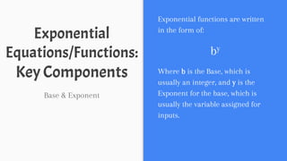 Linear & Exponential Equations/Functions | PPT | Free Download