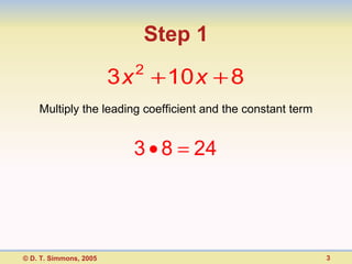 Factoring Trinomials | PPT