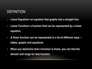 Linear functions | PPTX