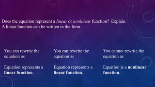 Linear Functions.pptx Explanation of linear function | PPTX
